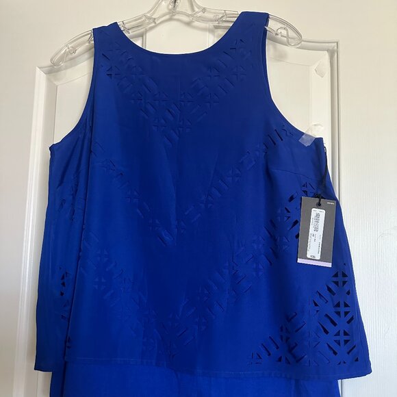 STYLUS | Tops | Nwt New Stylus Cobalt Blue Lazer Cut Out 2 Layer Tank ...